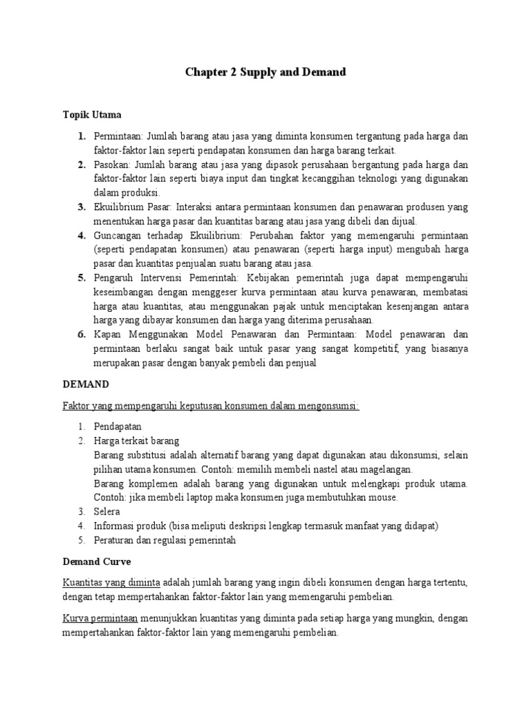 Chapter 2 Supply and Demand | PDF
