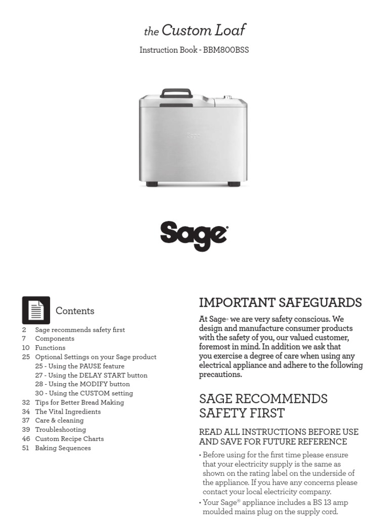 BBM800 Instruction Manual | PDF | Breads | Dough