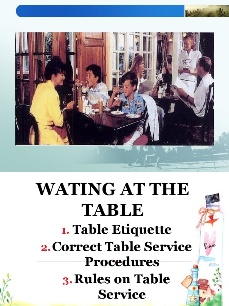 Waiting at The Table | PDF | Waiting Staff | Tableware