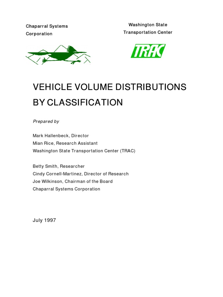 Vehicle Volume Distributions Vehicle Volume Distributions by ...
