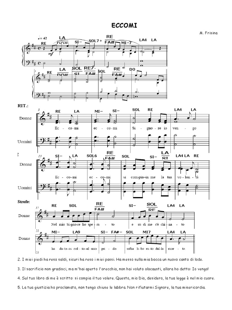 Eccomi - Con Accordi | PDF