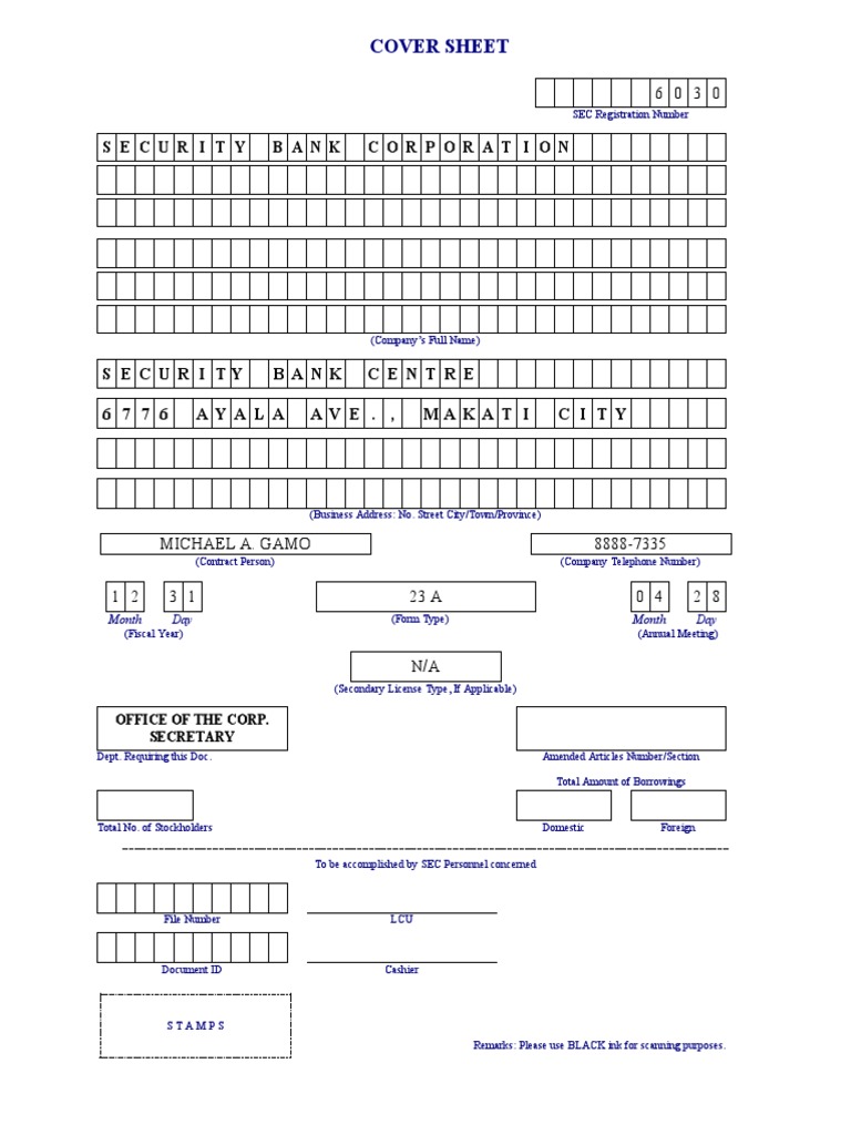 SEC Form 23A JDG Yap 01.2021 | PDF | Securities (Finance) | Stocks