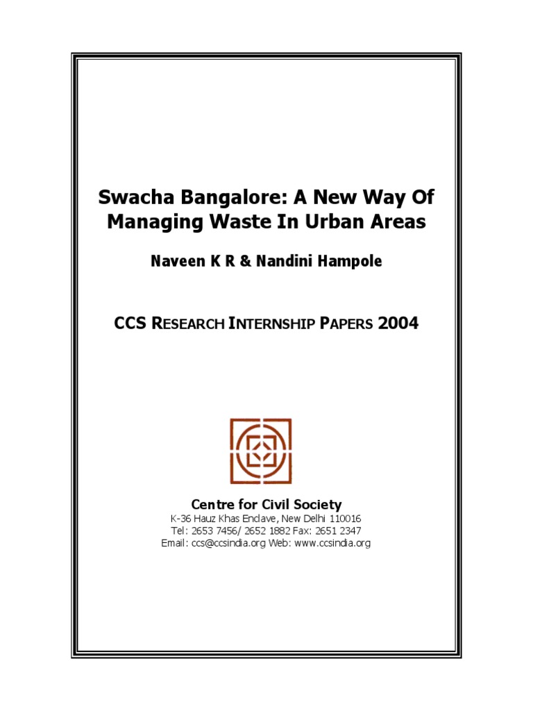Swacha Bangalore | PDF | Waste Management | Waste