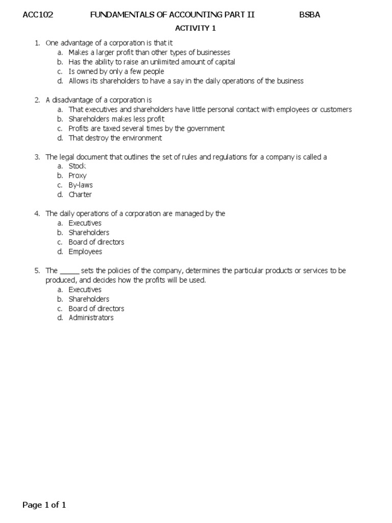 1 - Activity | PDF | Business | Finance & Money Management