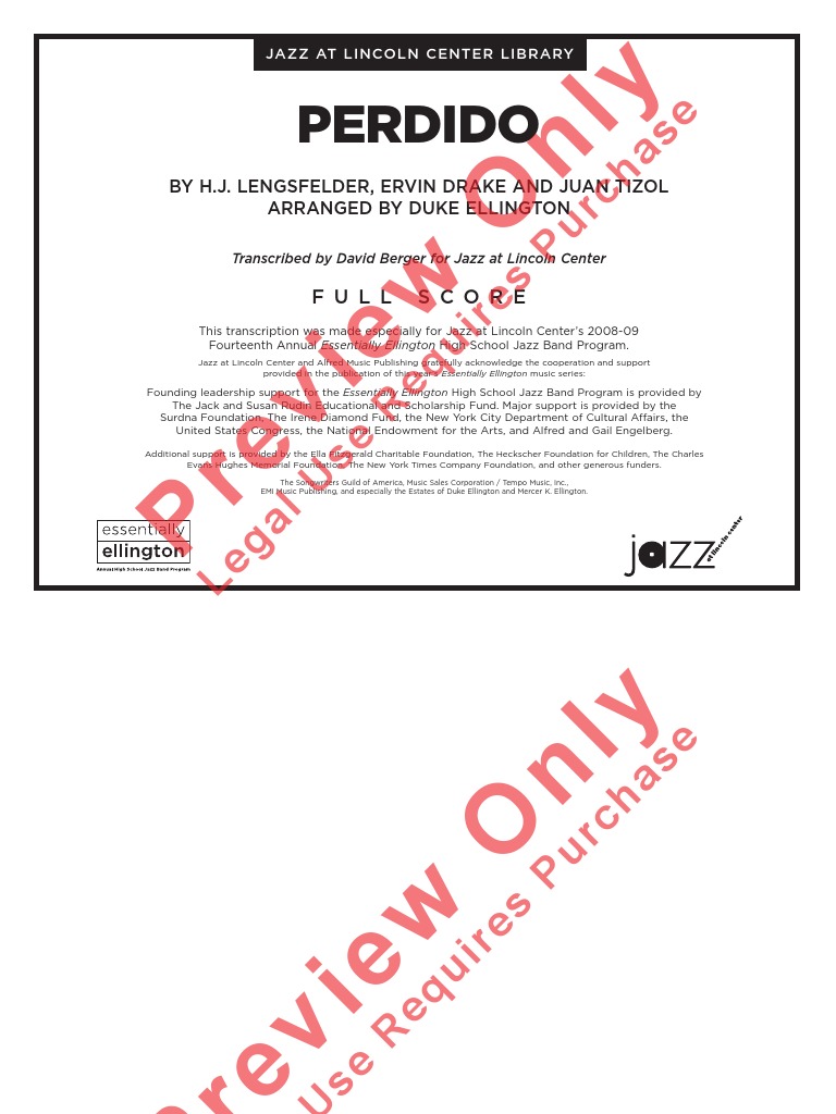 Perdido Band | PDF | Trumpet | Jazz