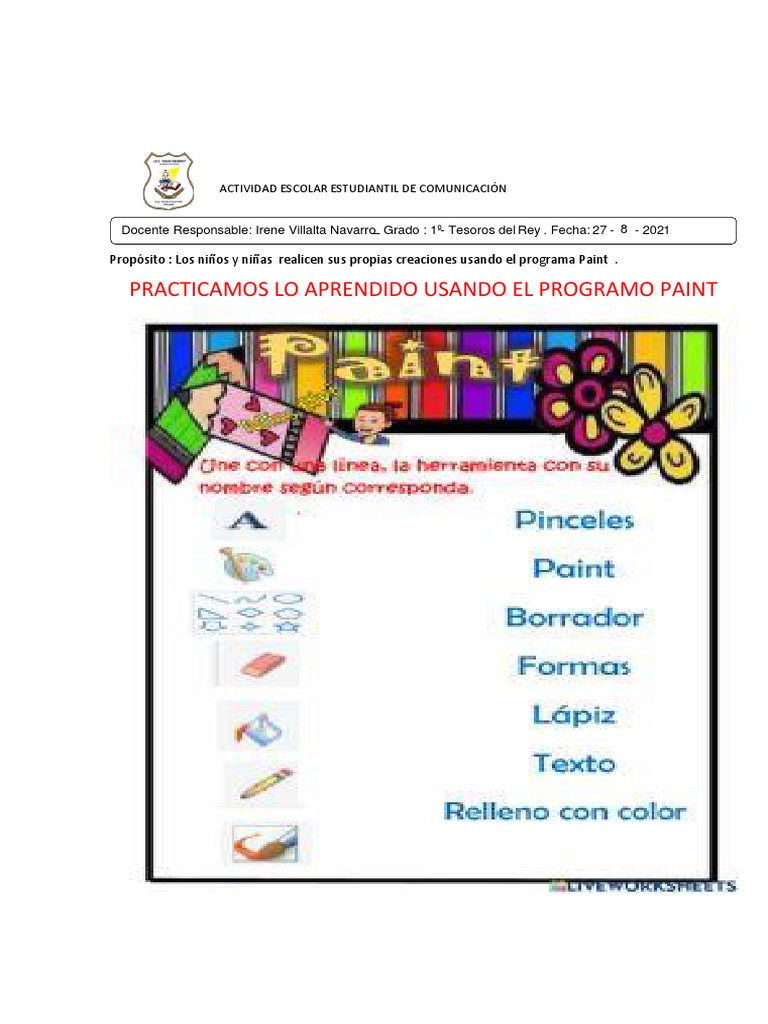 Fichas de Computacion 28 - 08 - 21 - Paint | PDF