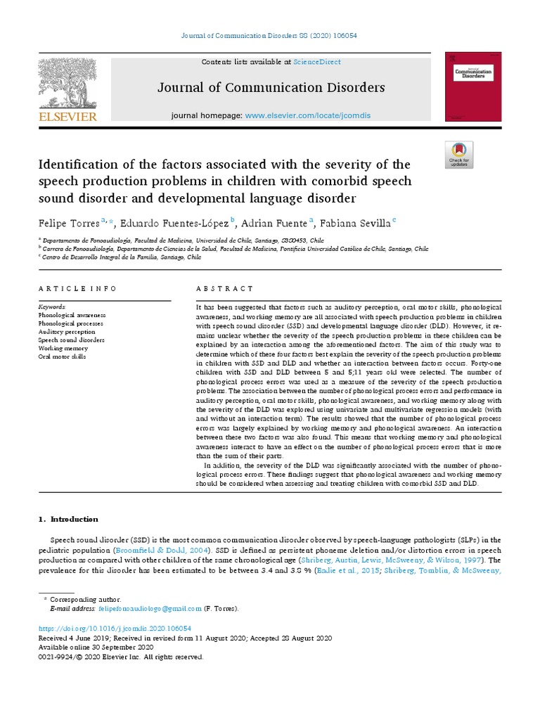 Journal of Communication Disorders: Felipe Torres, Eduardo Fuentes-L ...