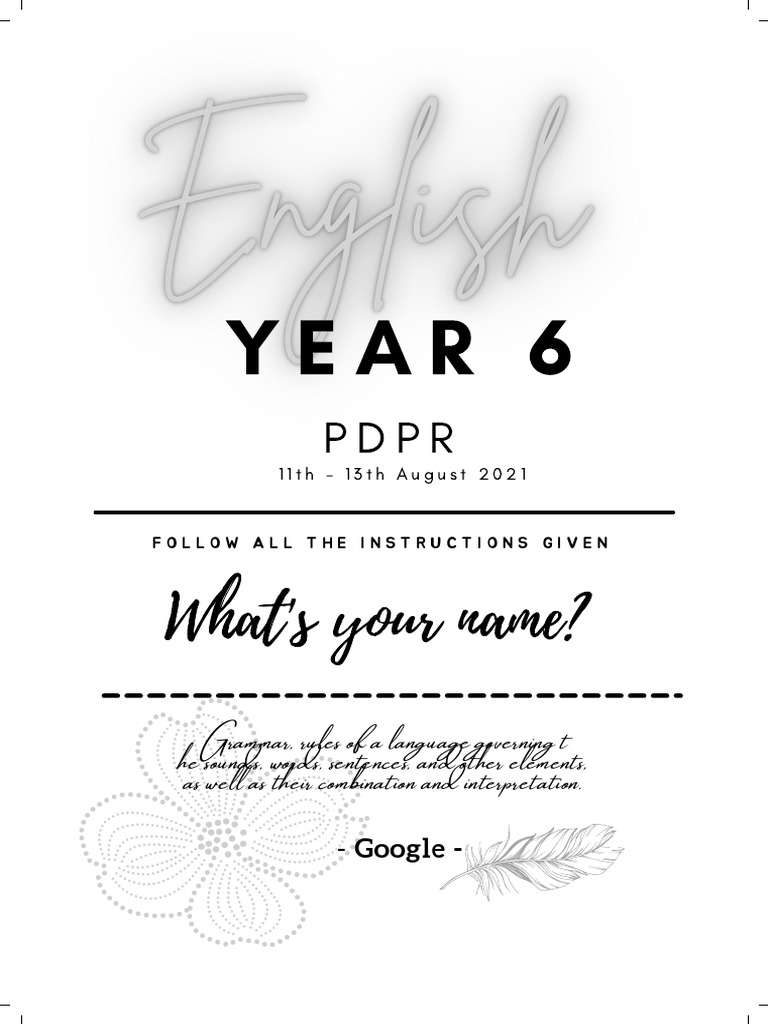 Grammar Year 6 | PDF