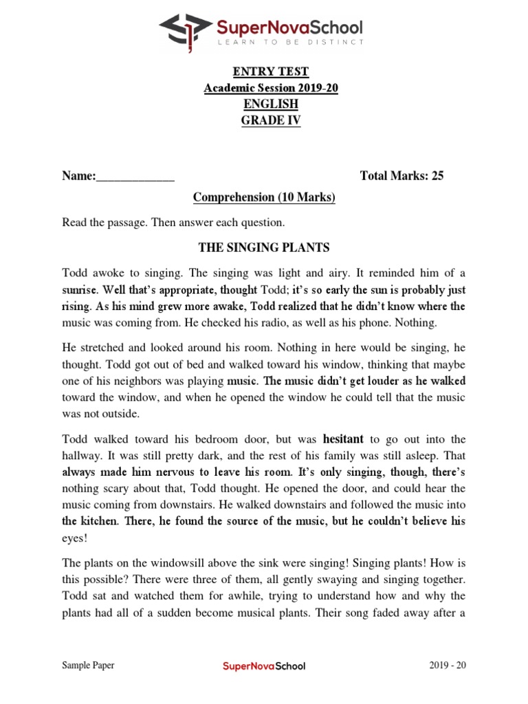 Grade 4 English | PDF