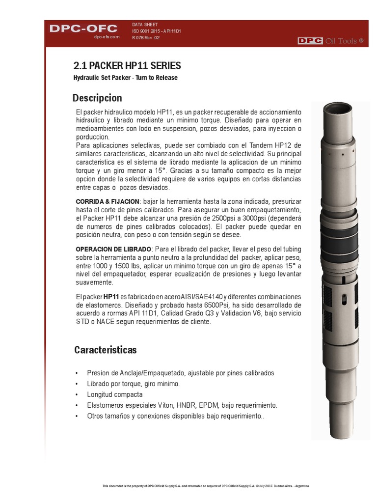 2.1 PACKER HP11 SERIES Data Sheet | PDF