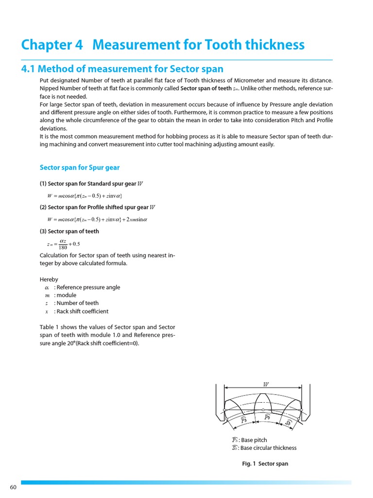 Chapter 4 Measurement For Tooth Thickness | PDF | Gear | Mechanical ...