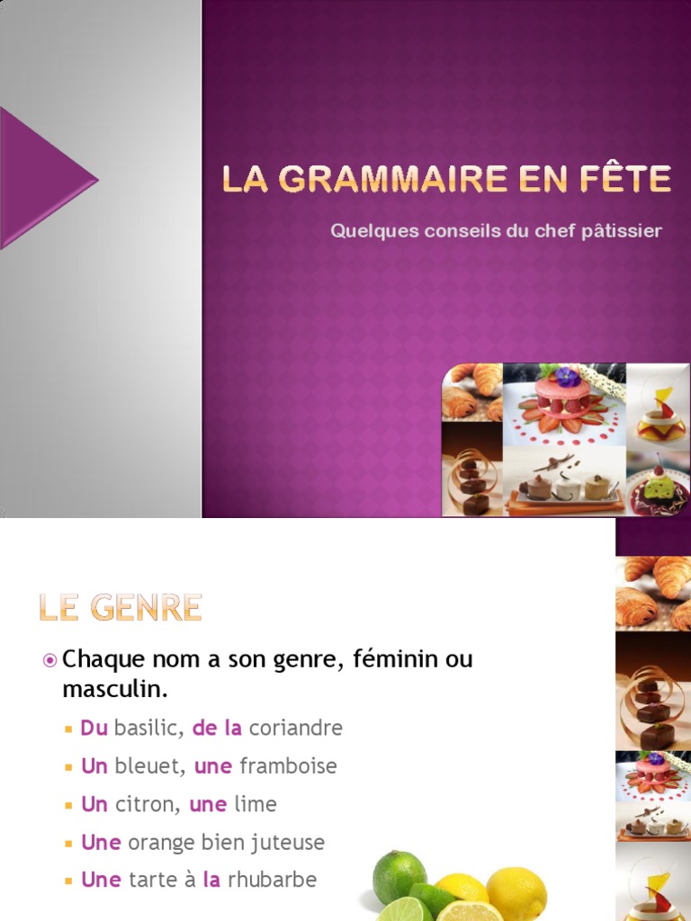 Règles de Grammaire pour la Pâtisserie | PDF | Confiture