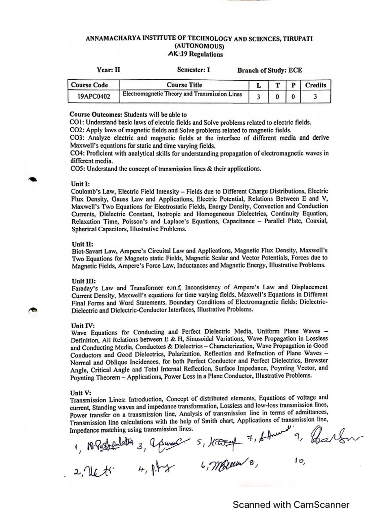 Emtl Syllabus | PDF