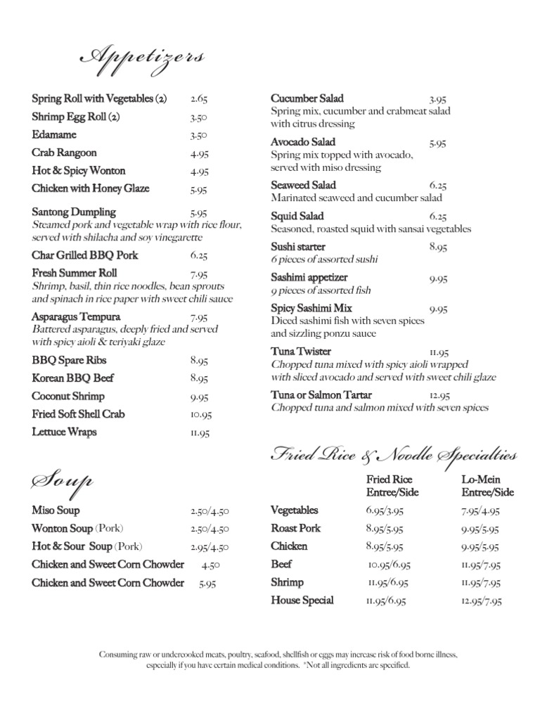 Delicious Asian Appetizers Menu | PDF
