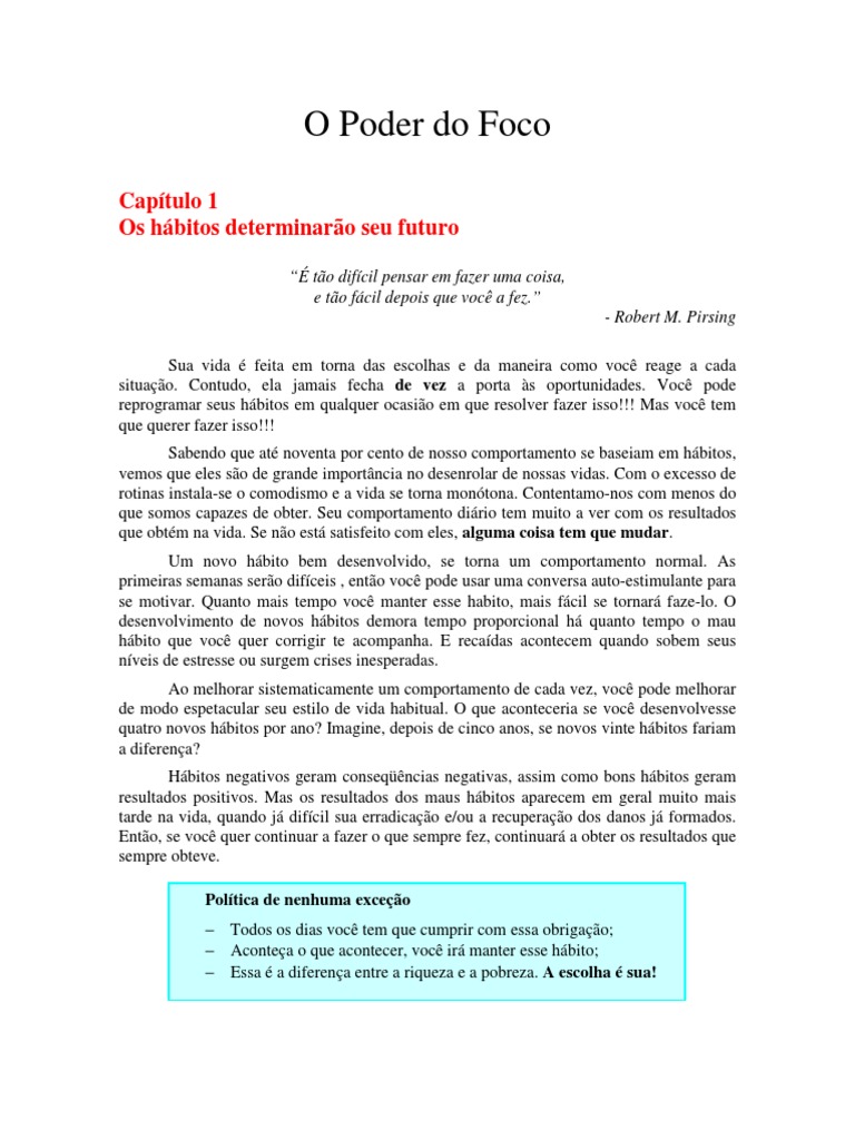 O Poder Do Foco | PDF | Tempo | Vida