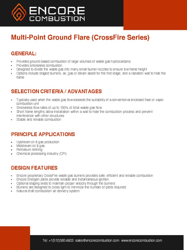 Multi-Point Ground Flare Encore Combustion US | PDF