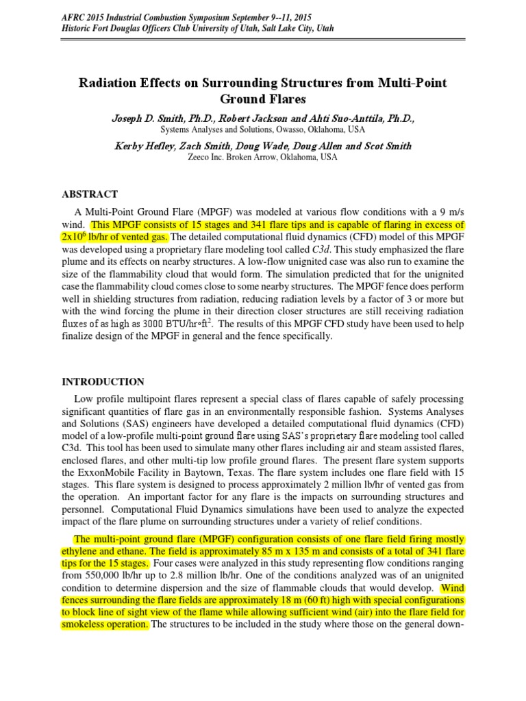 Radiation Impact of Multi-Point Ground Flares | PDF | Combustion ...