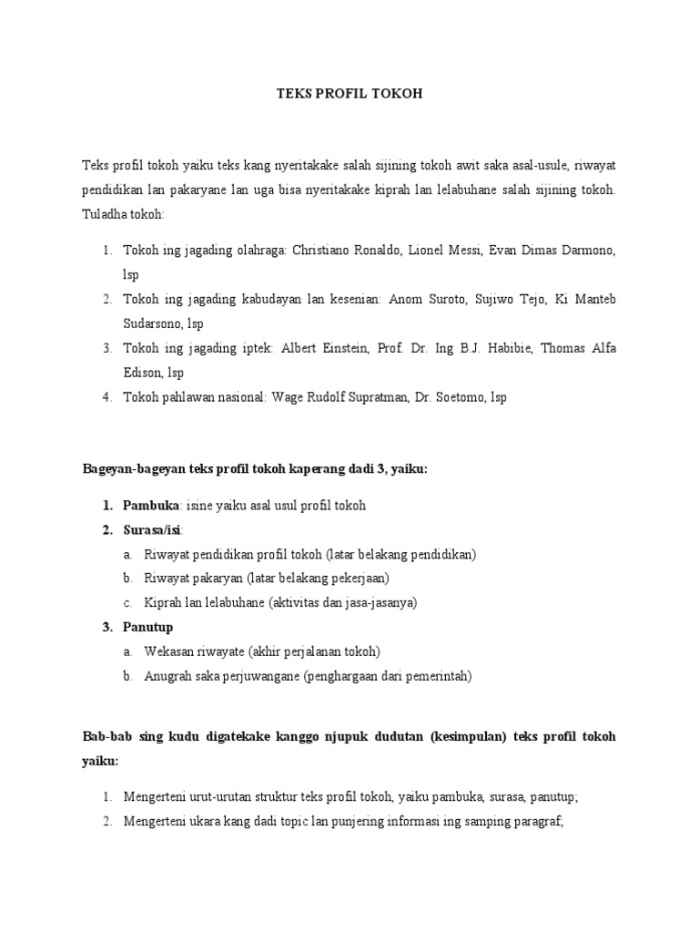 Struktur Teks Profil Tokoh Jawi | PDF | Ilmu Sosial | Seni & Disiplin ...