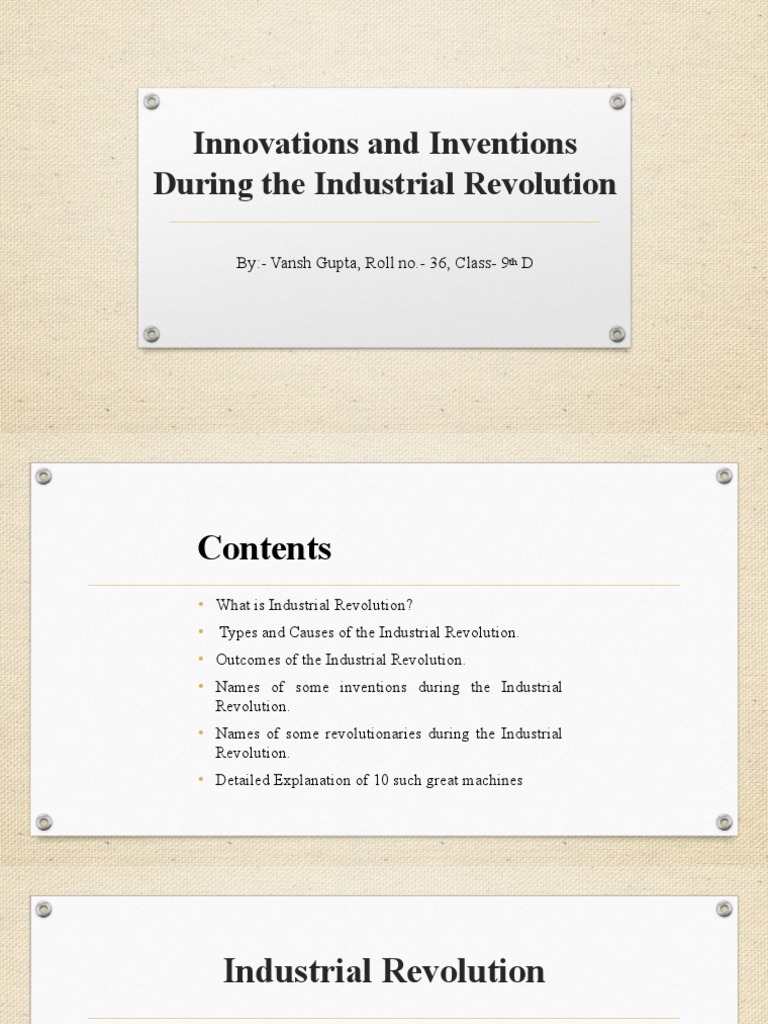 Innovations and Inventions During The Industrial Revolution (History ...
