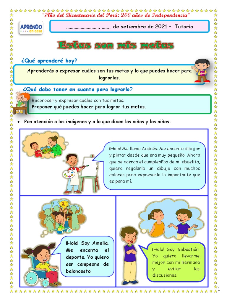 ST1 Estas Son Mis Metas S1-1 | PDF