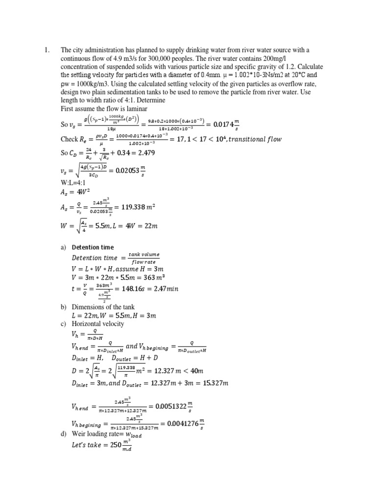 The Design Flow For A Water Treatment Plant | PDF | Environmental ...