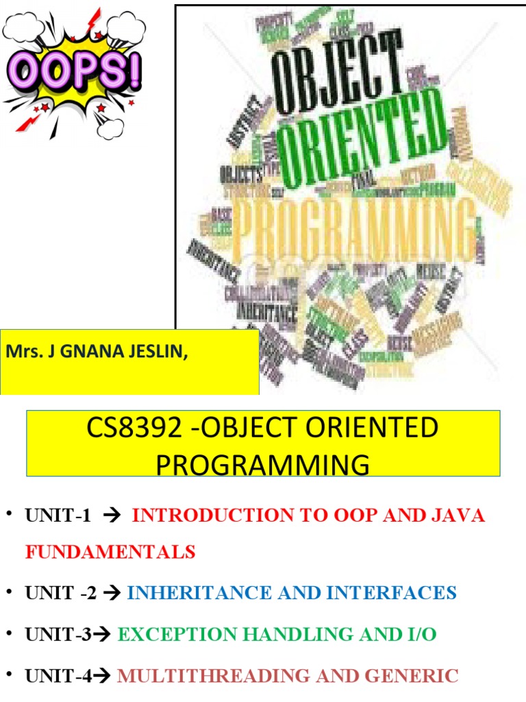 CS8392 OBJECT ORIENTED PROGRAMMING Unit1 | PDF | Method (Computer ...