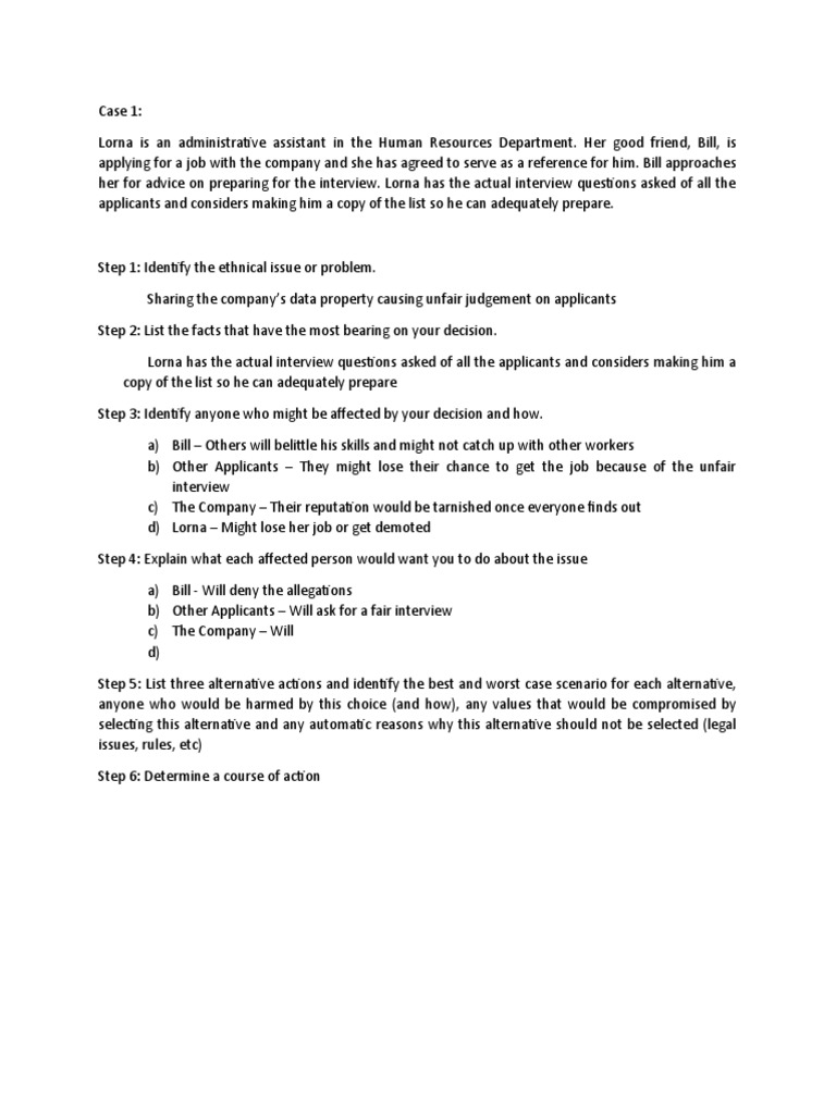 Case 1 | PDF | Applied Ethics