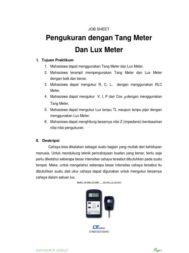 Lux Meter | PDF