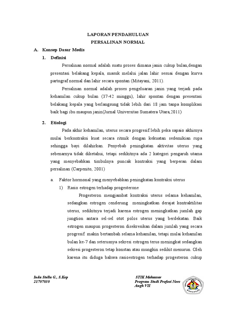 LP Inc - Persalinan Normal | PDF