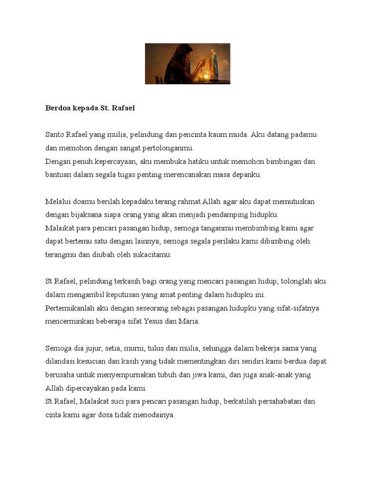 Doa Kepada Sabtu Rafael | PDF | Agama & Spiritualitas