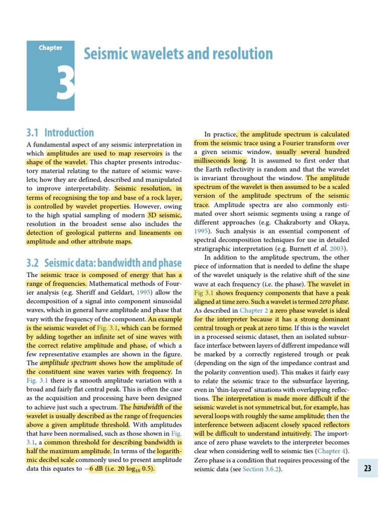 Seismic Wavelets and Resolution | PDF | Spectral Density | Phase (Waves)