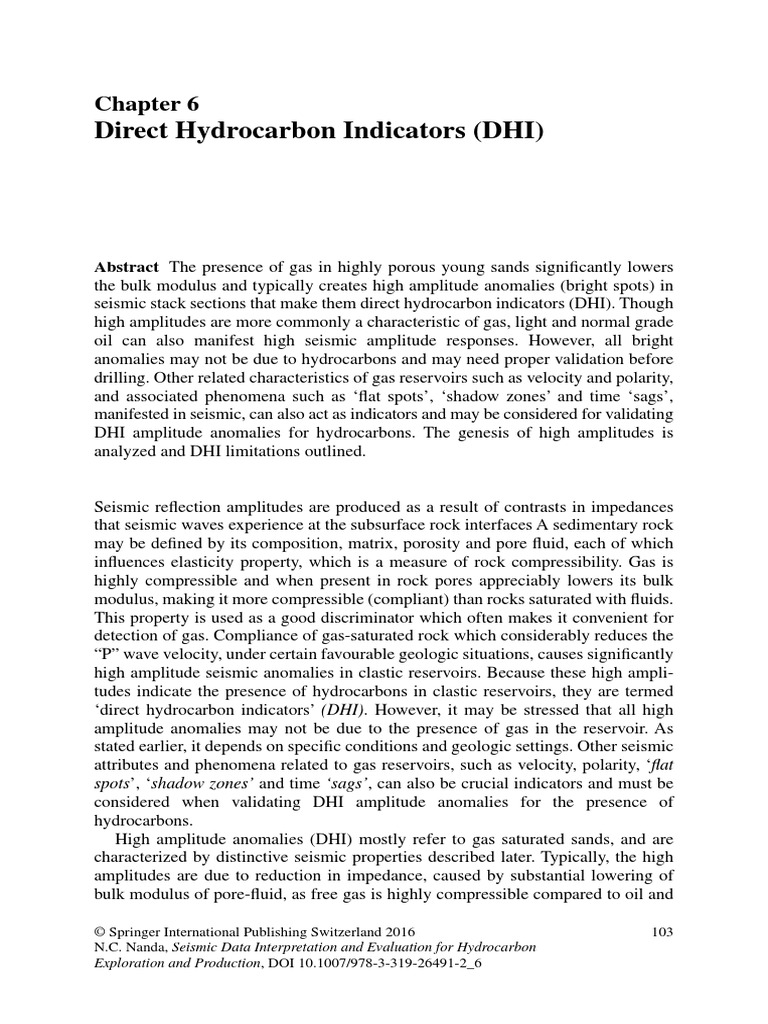 Direct Hydrocarbon Indicators (DHI) | PDF | Reflection Seismology ...