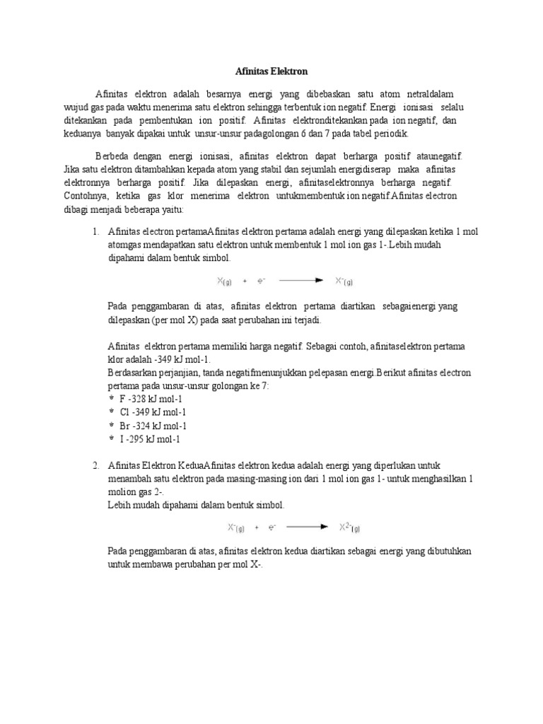 Afinitas Elektron: Konsep dan Tren | PDF