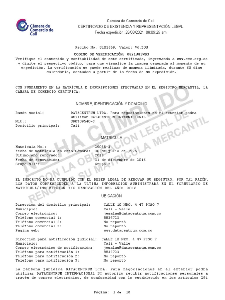Datacentrum Ltda | PDF | Pagaré | Interés