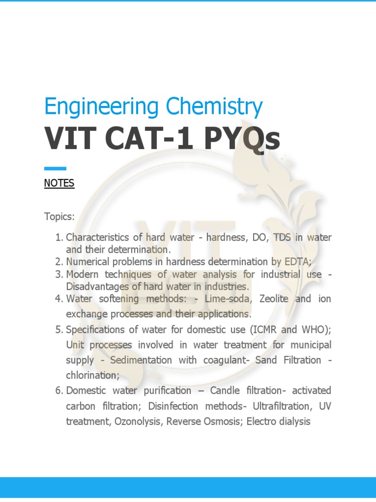Chem Cat-1 Pyq | PDF | Water Purification | Water