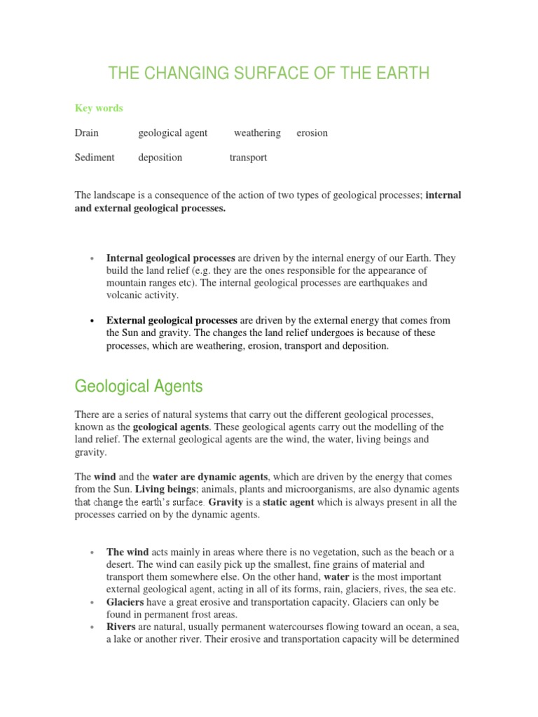 External Geological Processes Explained | PDF | Rock (Geology ...