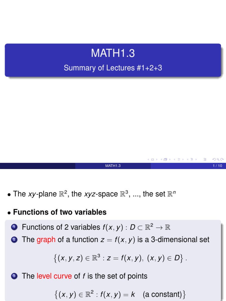 Lectures #1+2+3 | PDF | Derivative | Continuous Function