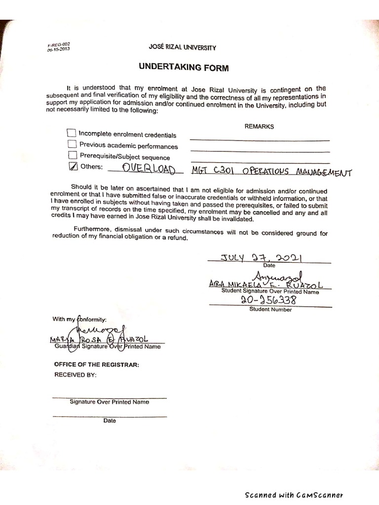 Undertaking Form | PDF