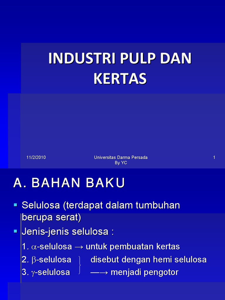 Industri Pulp Dan Kertas | PDF | Teknologi & Rekayasa