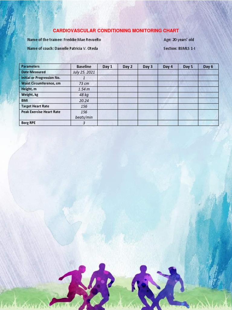 Monitoring Freddie's Cardiovascular and Muscular Conditioning Progress ...