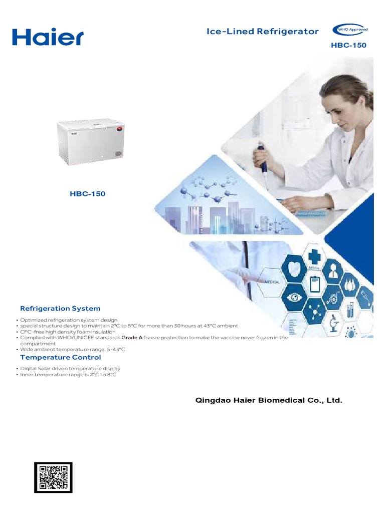 Ice-Lined Refrigerator HBC-150 | PDF | Refrigerator | Manufactured Goods