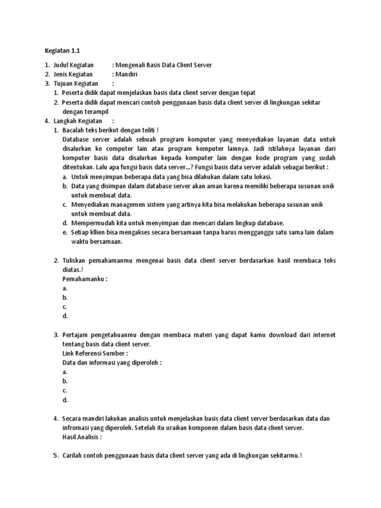 Mengenal Basis Data Client Server | PDF