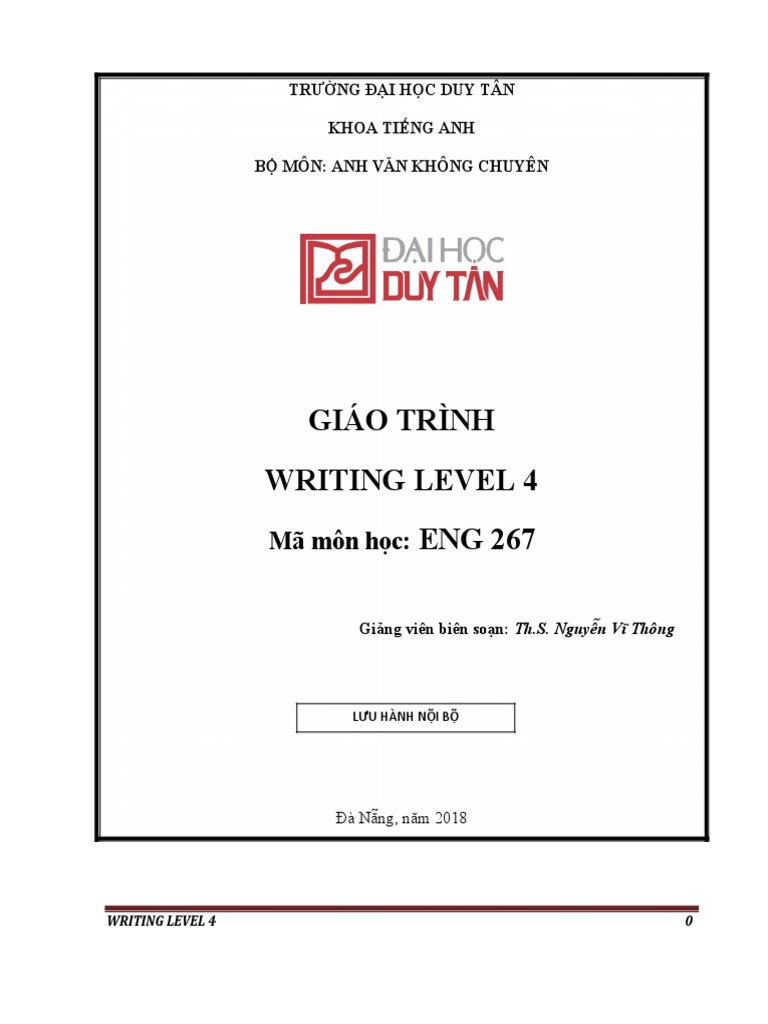 Giáo Trình Writing Level 4 | PDF | Test (Assessment) | Verb