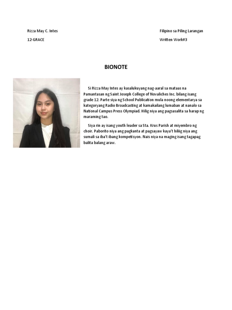 Bionote | PDF