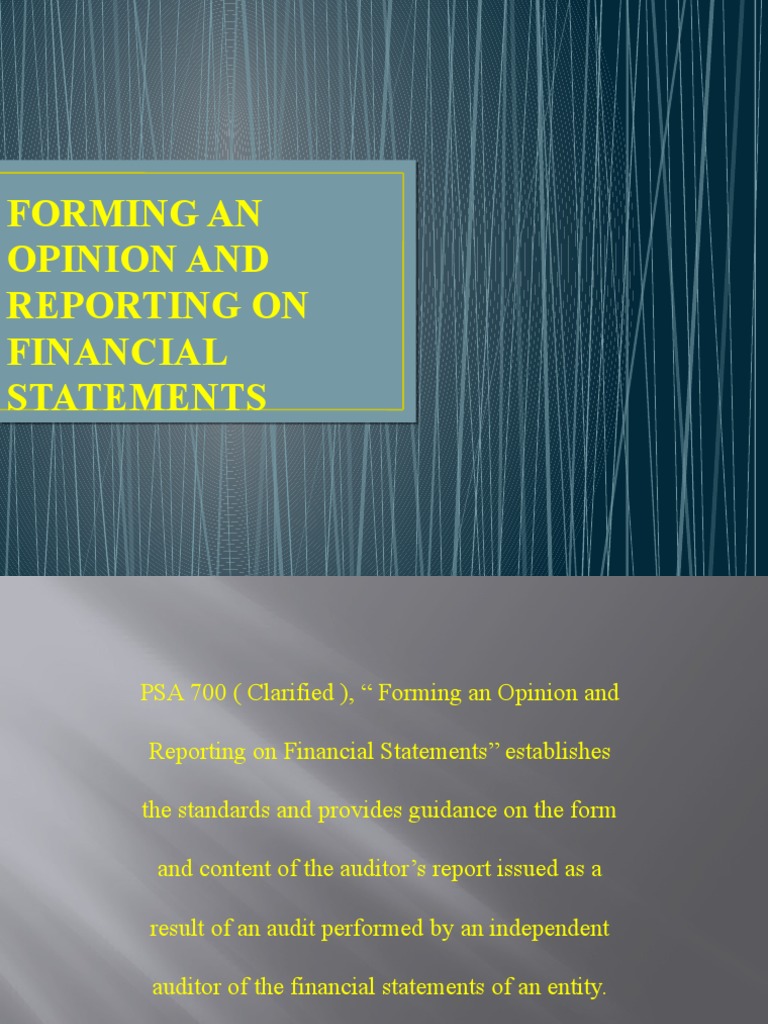 Forming An Opinion and Reporting On Financial Statements | PDF | Auditor's Report | Financial Audit