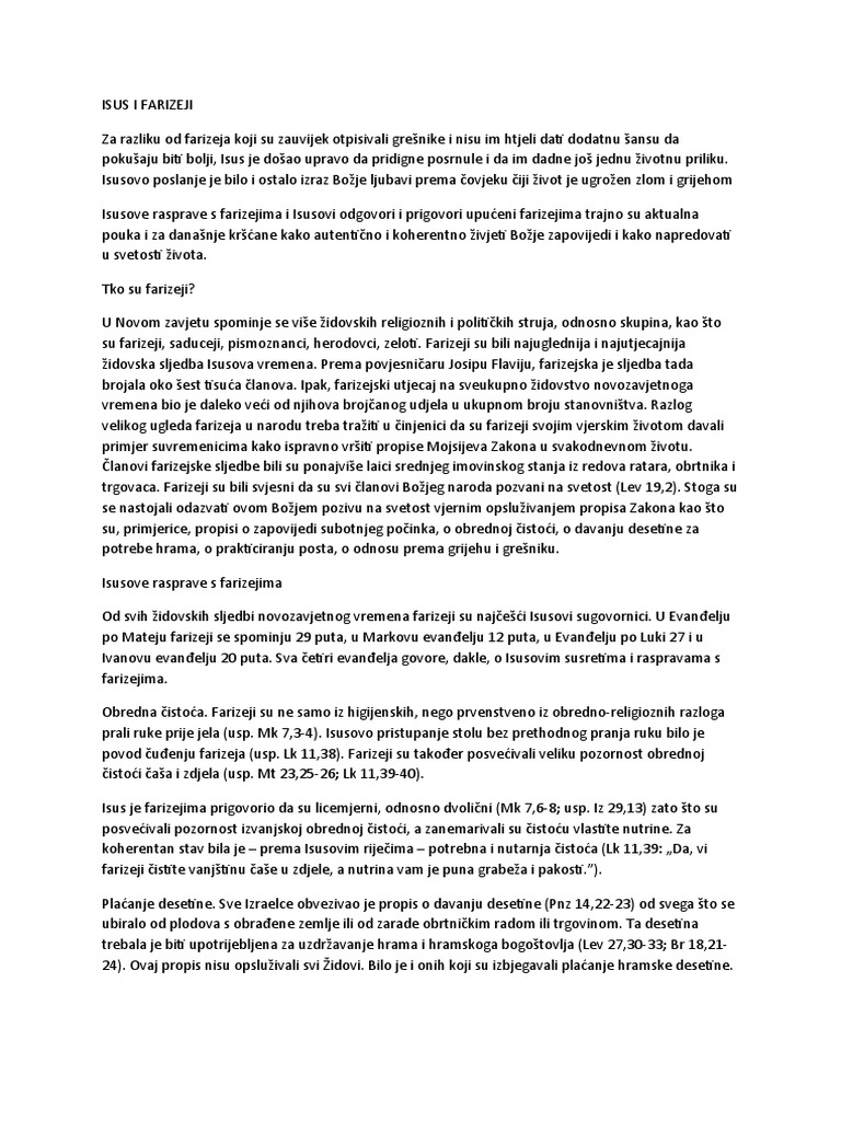 Isus I Farizeji Anto Popović | PDF