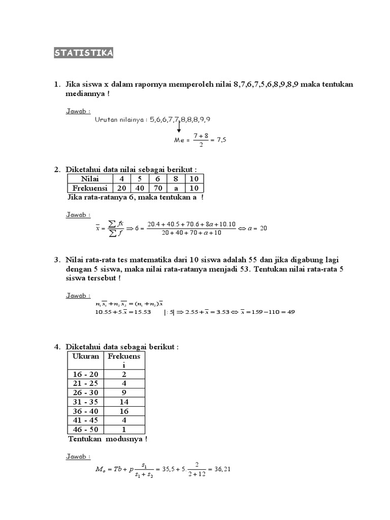 Statistika | PDF | Metode & Bahan Ajar