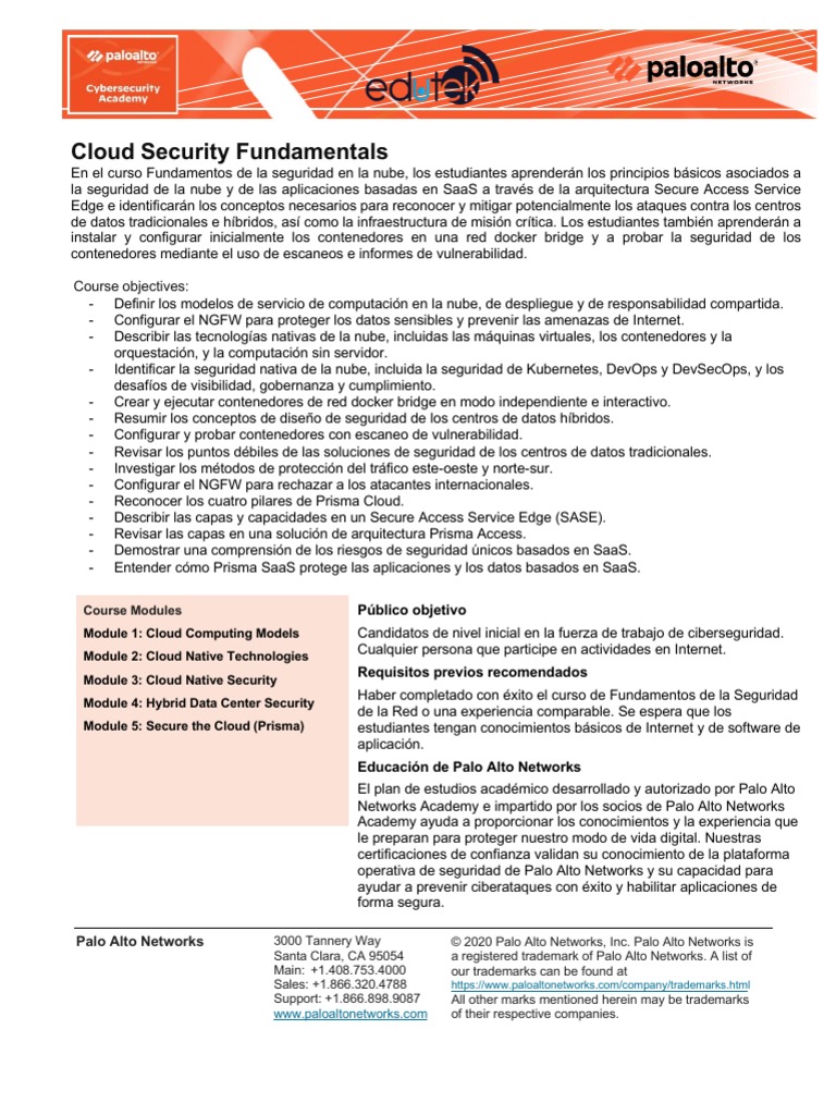 Cloud Security Fundamentals Pdf Computación En La Nube