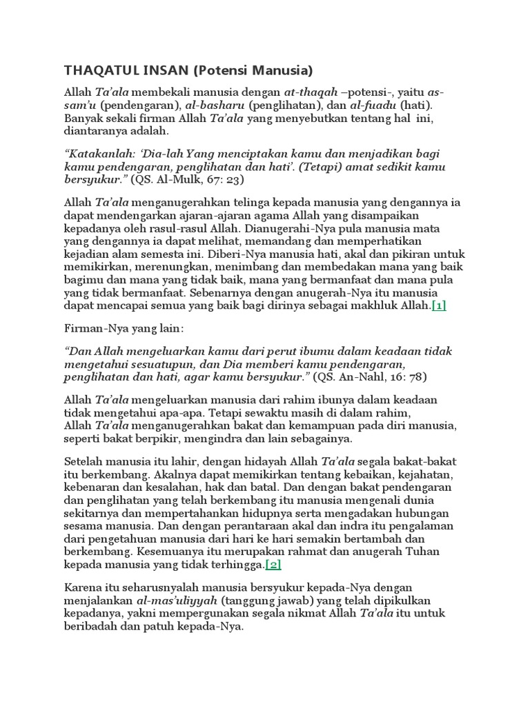 Thaqatul Insan | PDF