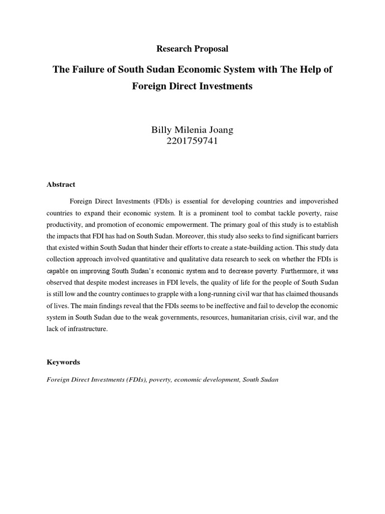 Thesis Writing Example | PDF | Foreign Direct Investment | Poverty ...